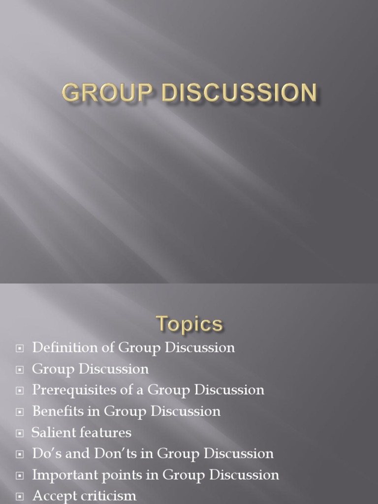 Group Discussion PPT | Conversation | Public Speaking