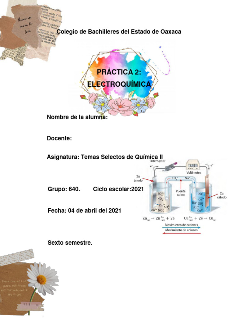 ELECTROQUÍMICA Practica | PDF | Cátodo | Ánodo