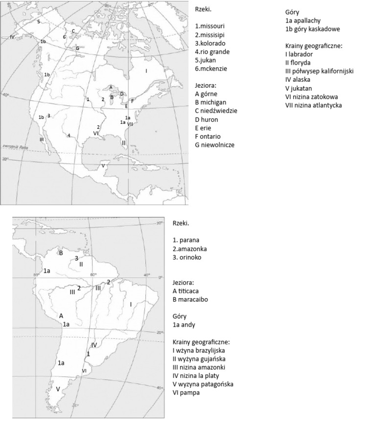 Mapa Fizyczna Ameryk Część I [Automatycznie Zapisany] | PDF