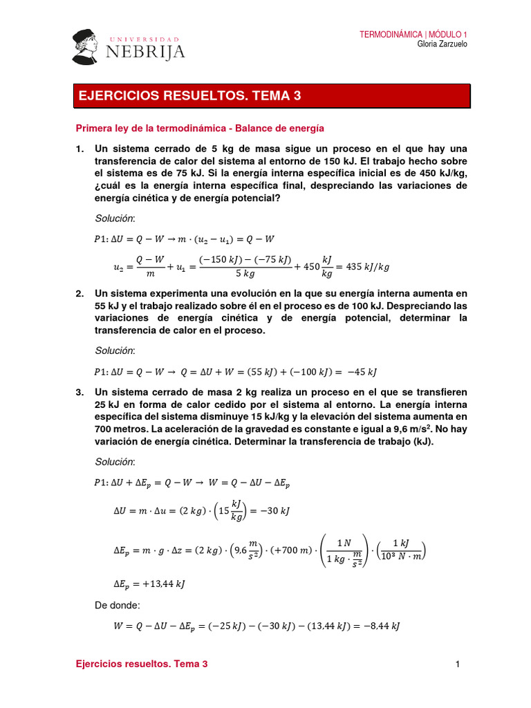 Tema 3. Termodinámica - Ejercicios Resueltos | PDF | Entropía | Calor