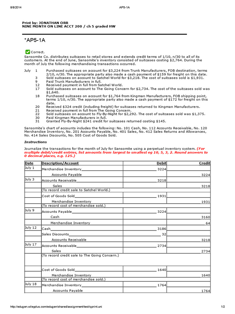 Acct 200 CPT 5 | PDF | Cost Of Goods Sold | Debits And Credits Acct 200 CPT 5 | PDF | Cost Of Goods Sold | Debits And Credits