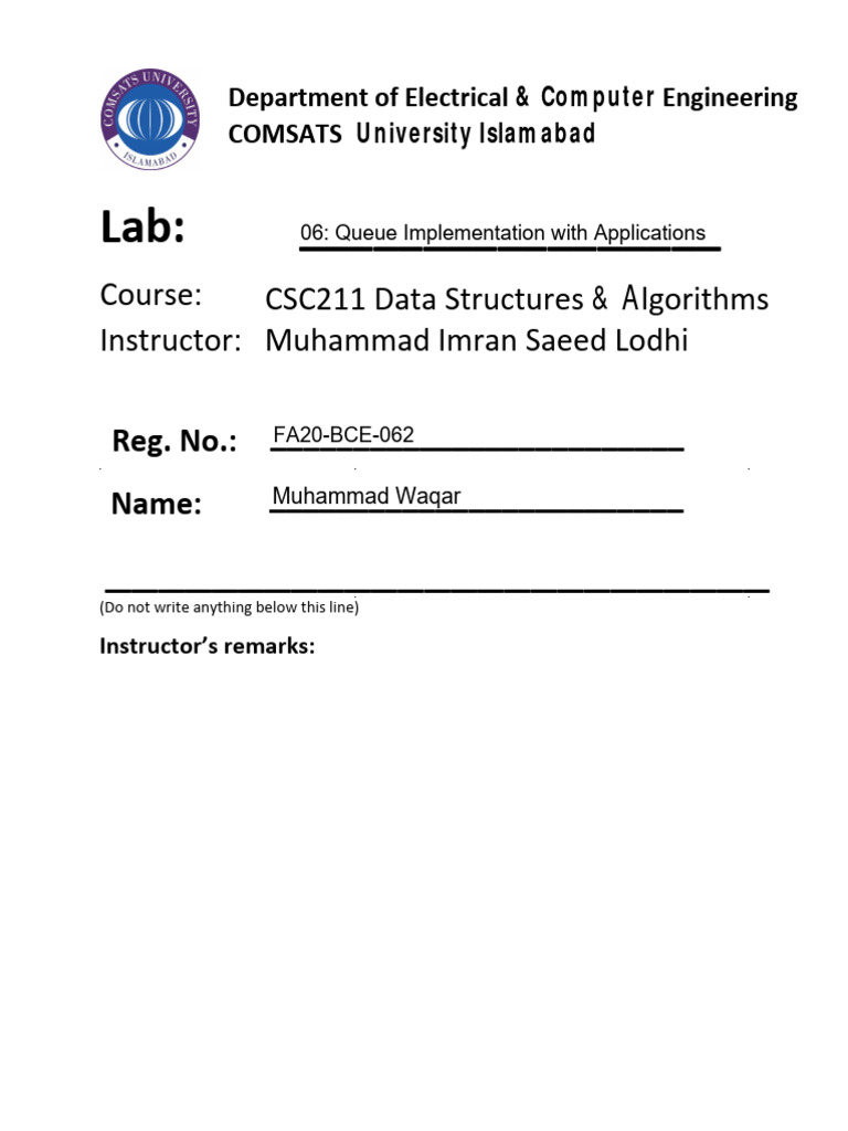 Dsa Fa20bce062 6 | PDF | Queue (Abstract Data Type) | Applied Mathematics