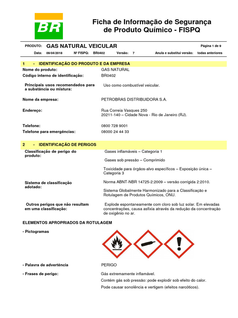 Fispq GNV | PDF | Oxigênio | Gás natural