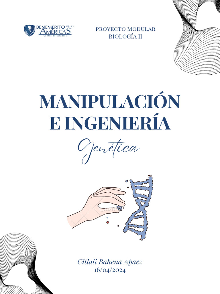 Proyecto Modular Segundo Bimestre Manipulación Genética, Ingeniería Genética. | PDF | Ingeniería ...