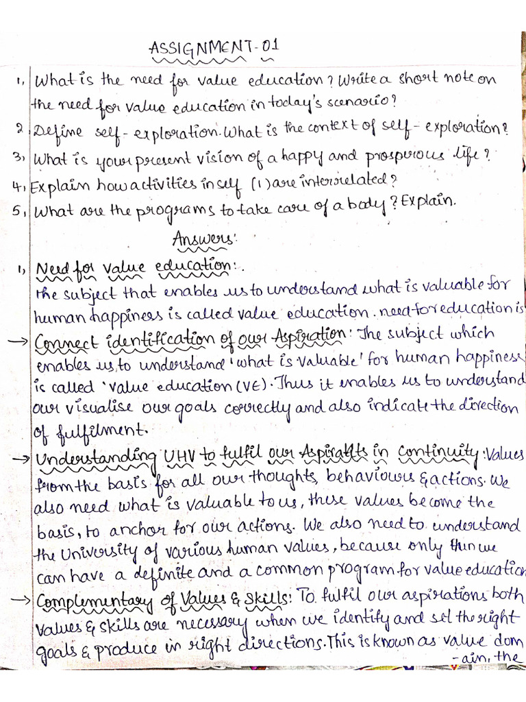 UHV ASSIGNMENT 1 | PDF