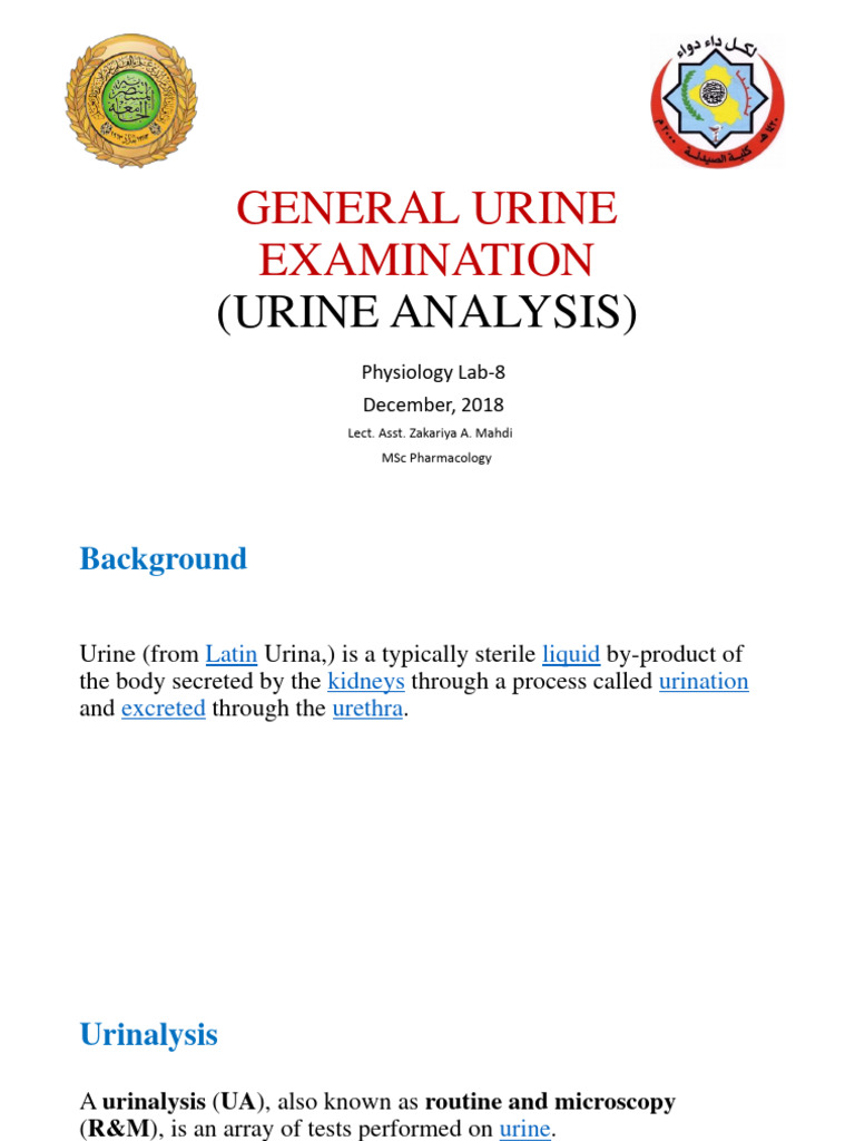 General Urine Examination | PDF | Urine | Clinical Medicine