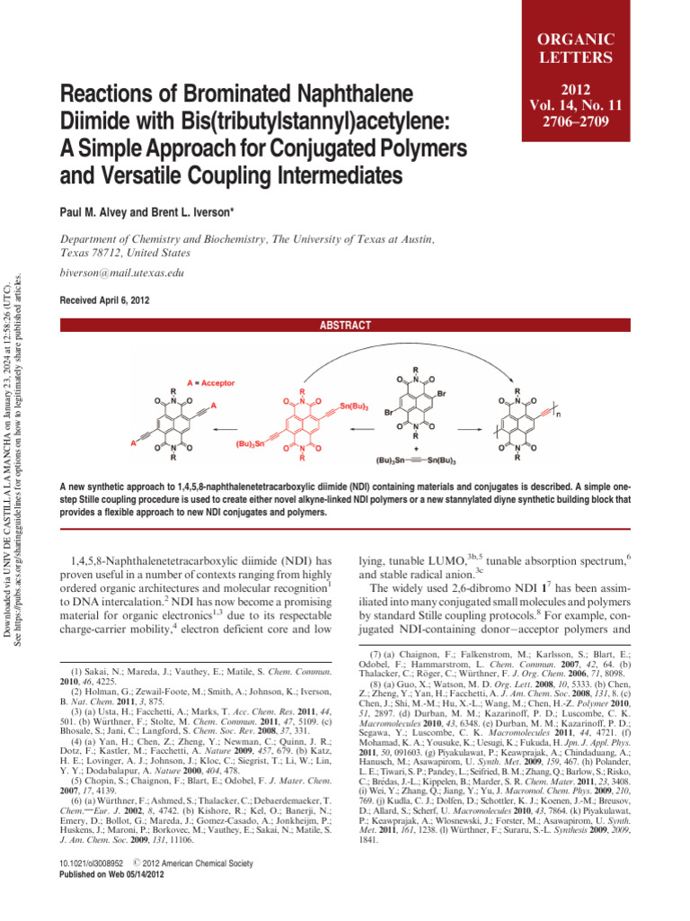 Alvey Iverson 2012 Reactions of Brominated Naphthalene Diimide With Bis ...
