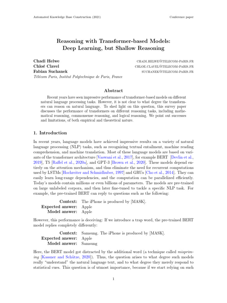 reasoning_with_transformer_bas | PDF | Mathematics | Reason