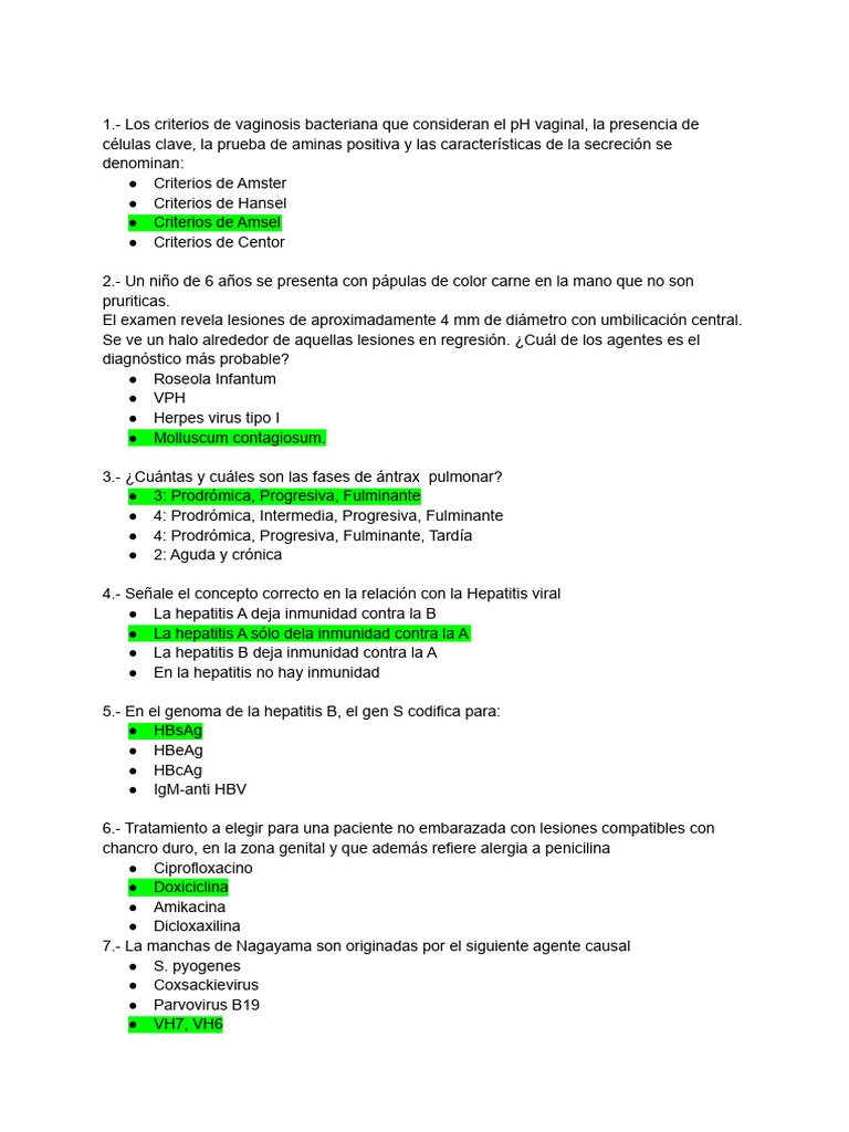 Examen 2 Parcial Micro y Viro | Descargar gratis PDF | Hepatitis | VIH / SIDA