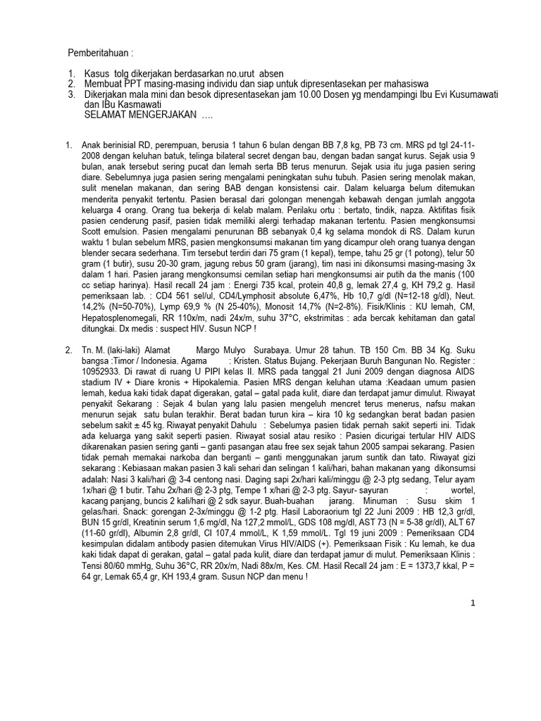 Kasus Untuk Presentase PKL MAGK 2023 Mahasiswa Ajeng | PDF