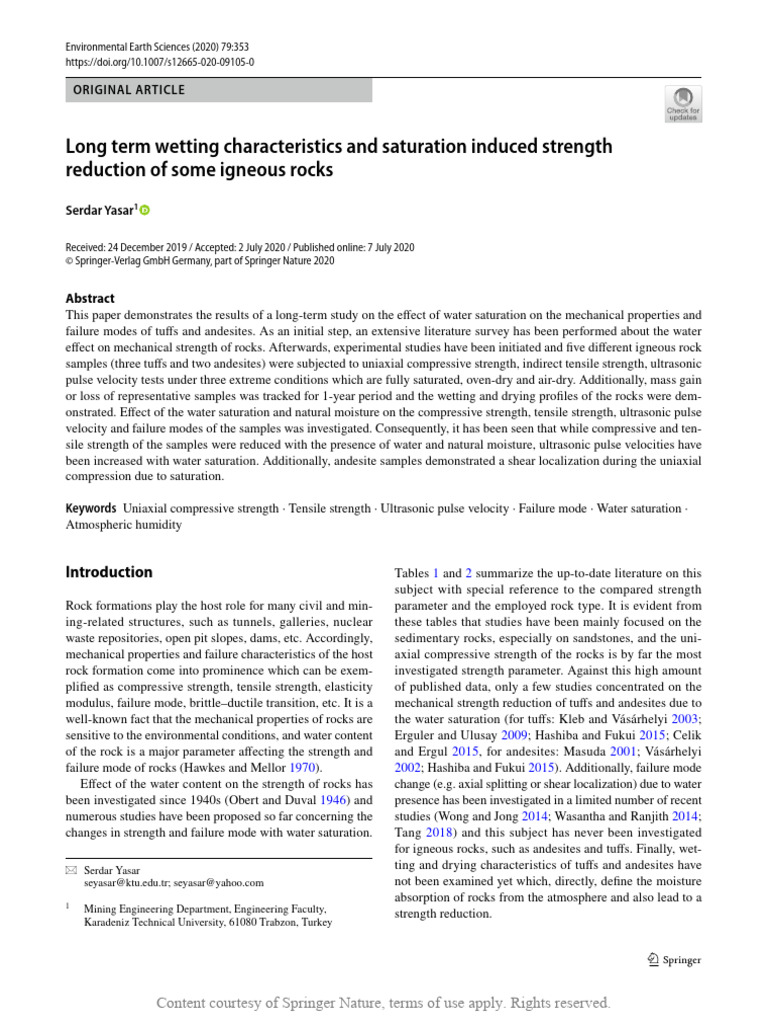 Long Term Wetting Characteristics and Saturation I | PDF | Strength Of Materials | Humidity