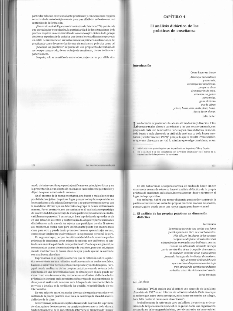 Steiman J. (2018) El Analisis Didactico de Las Prácticas de Enseñanza ...