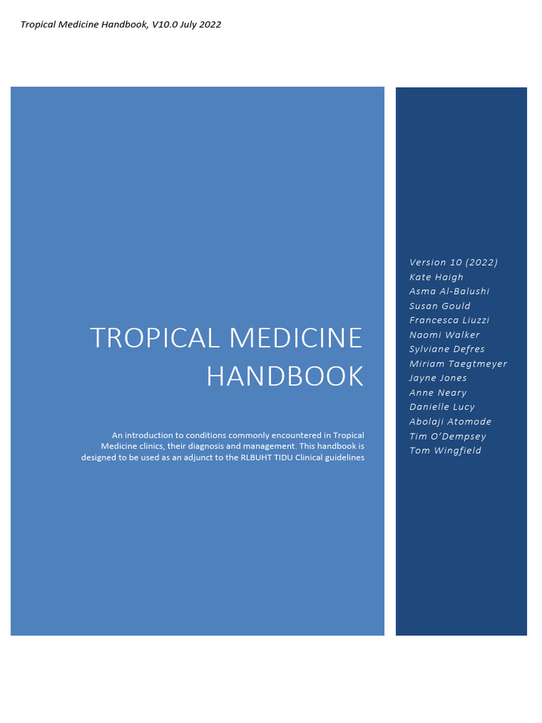 Tropical Medicine Handbook 20072022 TW v10.1 | PDF | Rabies | Infection