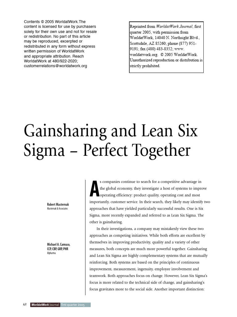 gainsharing-lean | PDF | Six Sigma | Lean Manufacturing