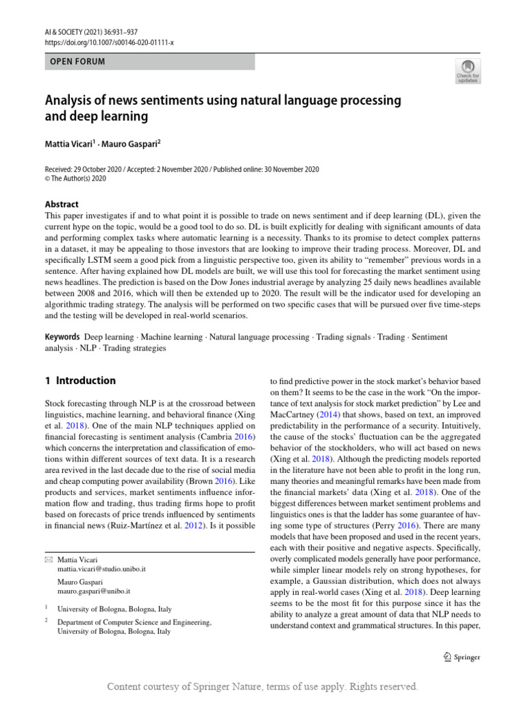 Analysis of News Sentiments Using Natural Language | PDF | Artificial Intelligence ...