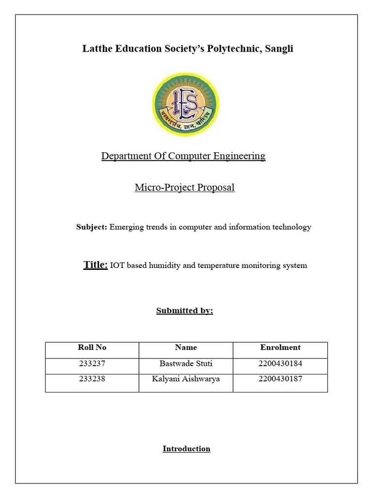 ETI Proposal | PDF | Internet Of Things | Computing