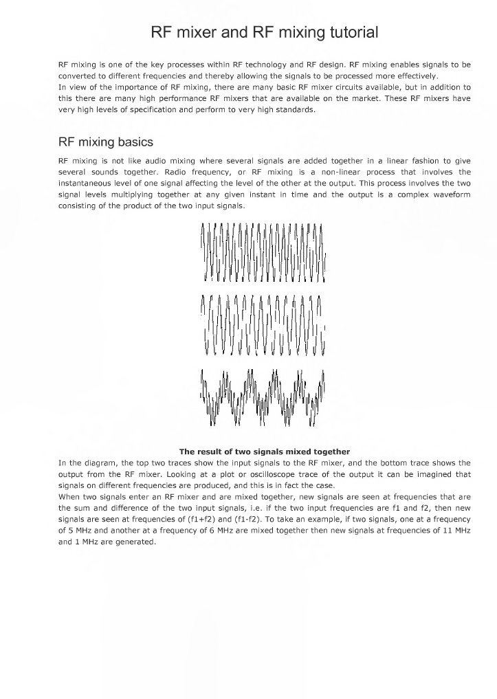 RF Mixer and RF Mixing Tutorial | PDF