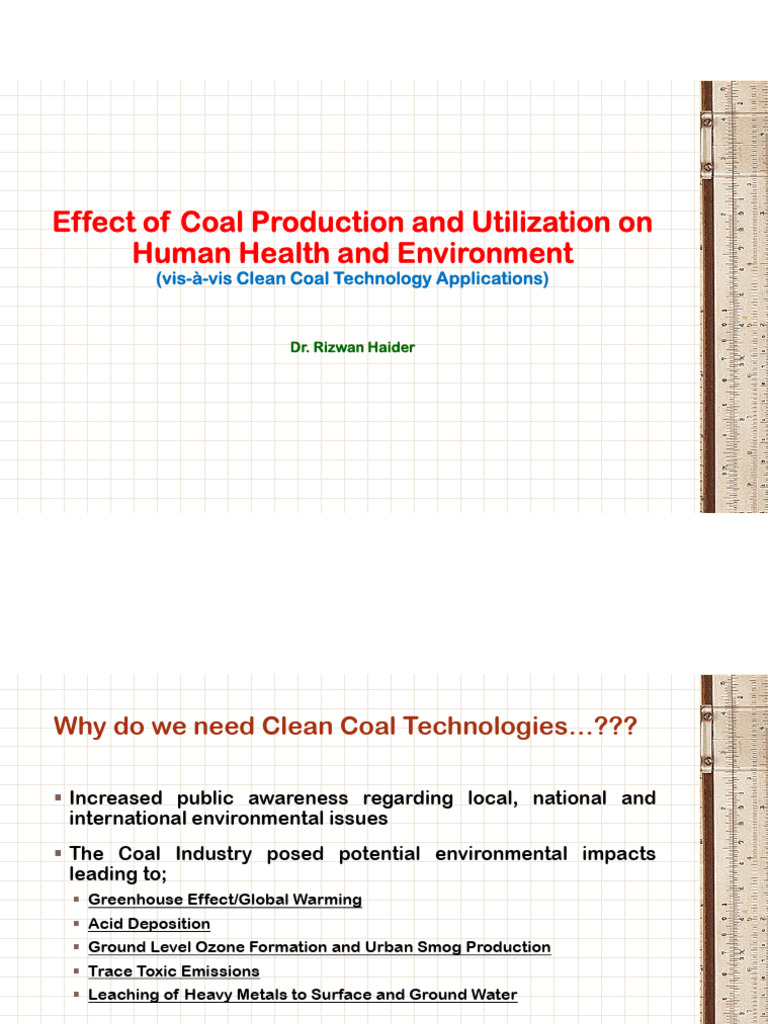 Effect of Coal Production and Utilization On Human Health and ...