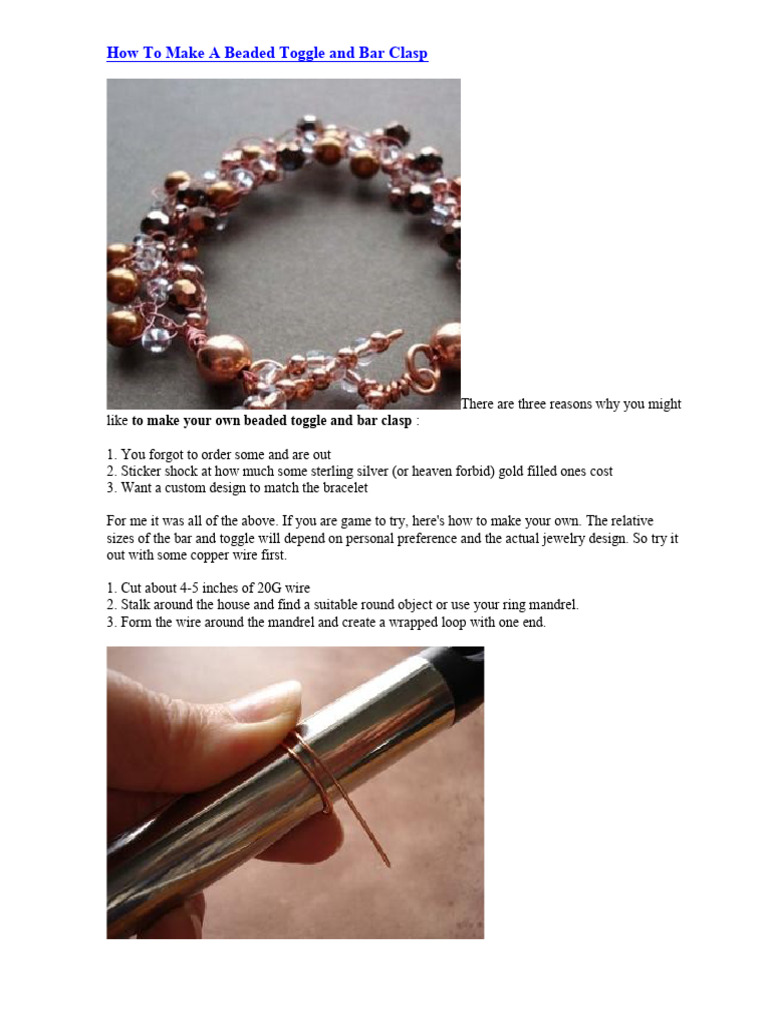How To Make A Beaded Toggle and Bar Clasp | PDF