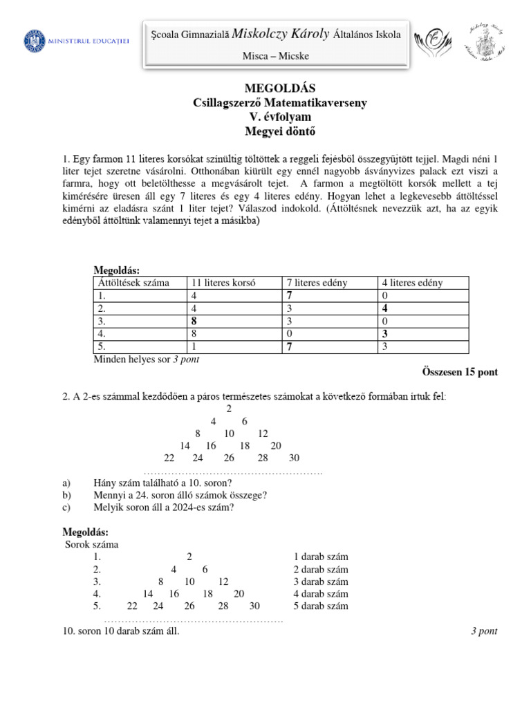 5 Megoldás megyei donto V osztály 2023_24 | PDF