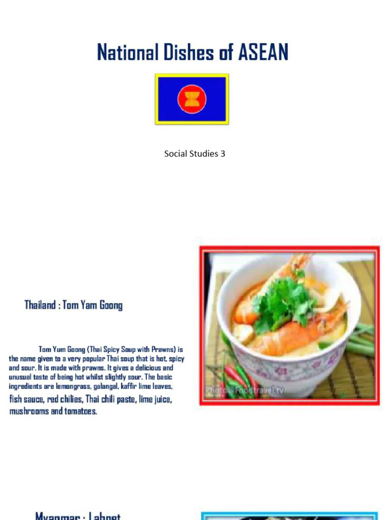 2 1 National Dishes of ASEAN | PDF | Cooking, Food & Wine | Science ...