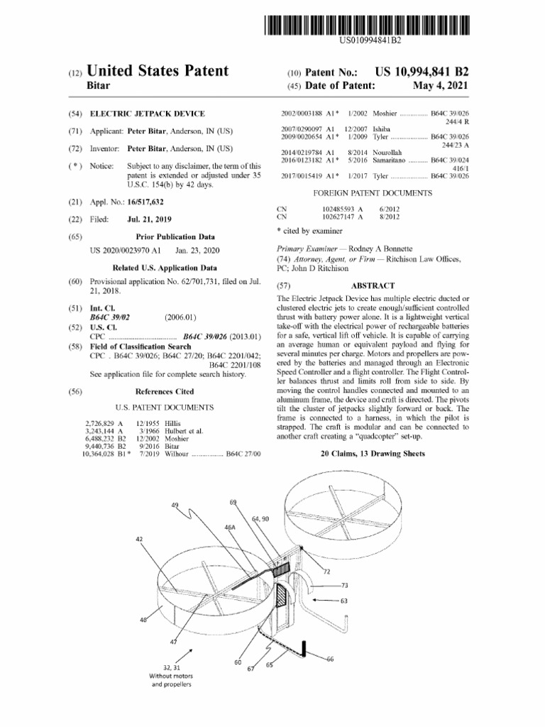 US10994841 | PDF | Aircraft | Flight