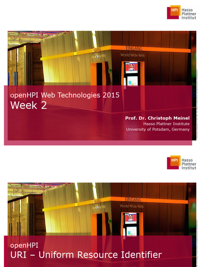 OpenHPI Web Technologies Week 2 | PDF | Uniform Resource Identifier | World Wide Web