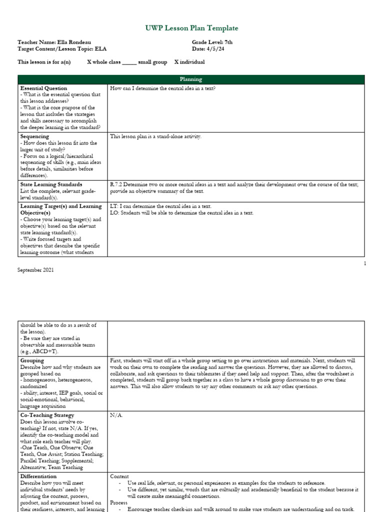 edu 443- vocabulary instruction lp-merged | PDF | Educational ...