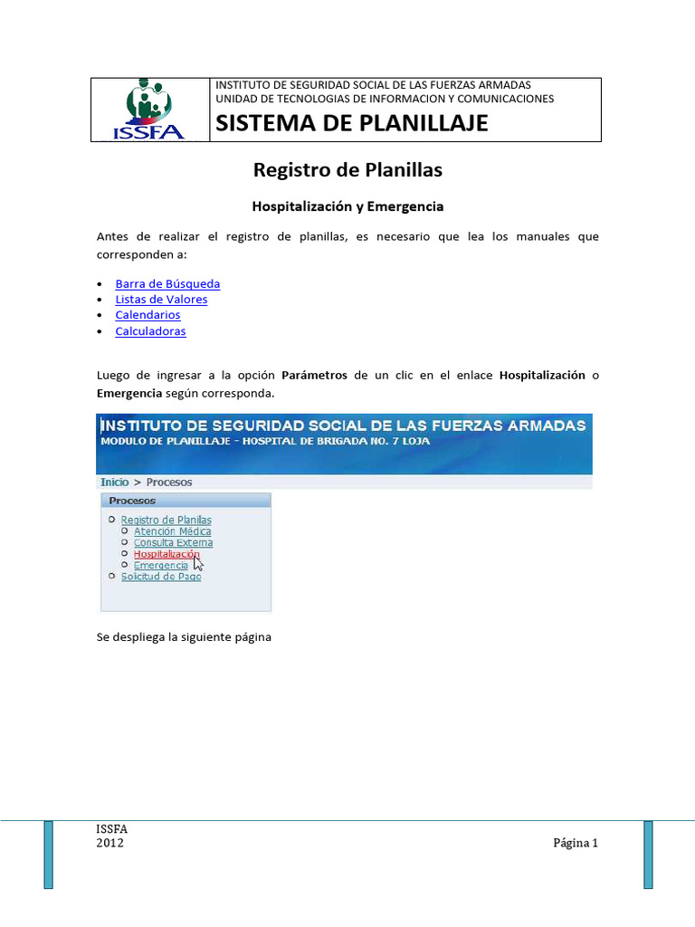 Guía de Registro de Planillas ISSFA | PDF | Informática