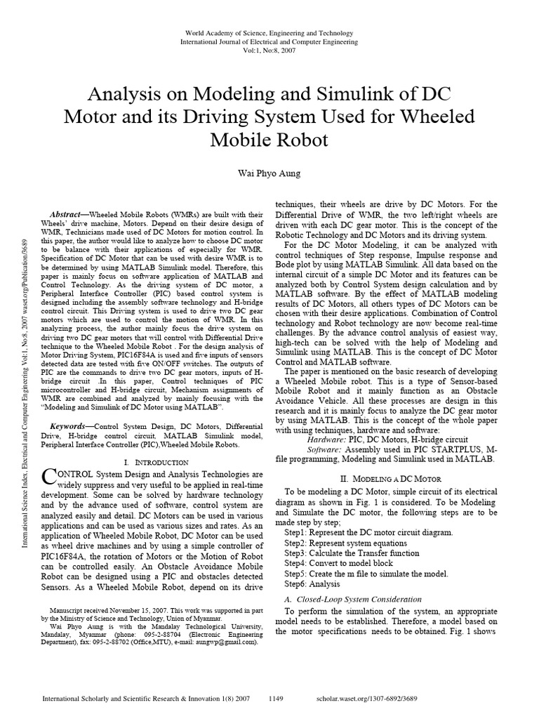 3689 | PDF | Electric Motor | Control Theory