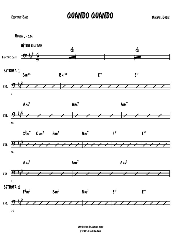Quando Quando - Electric Bass | PDF