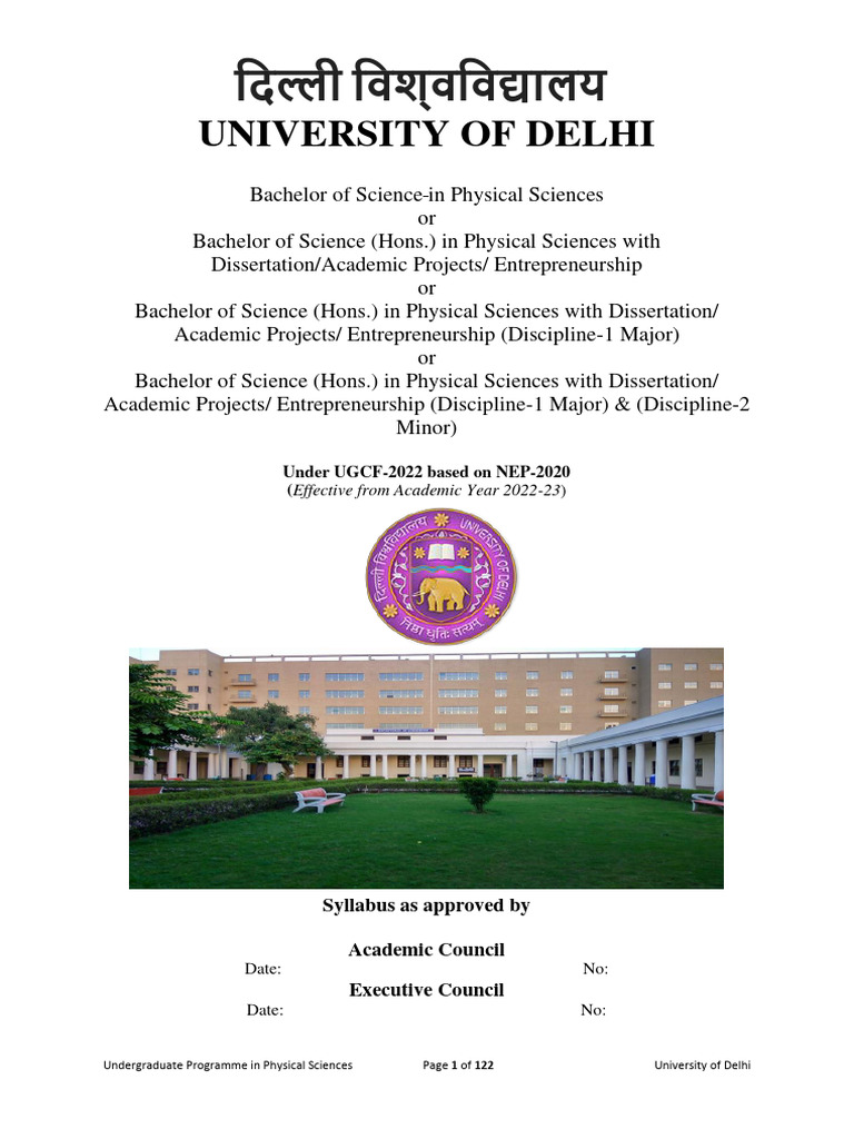 B.sc . Program Physical Science 30.05.2022 | PDF | Bachelor's Degree ...