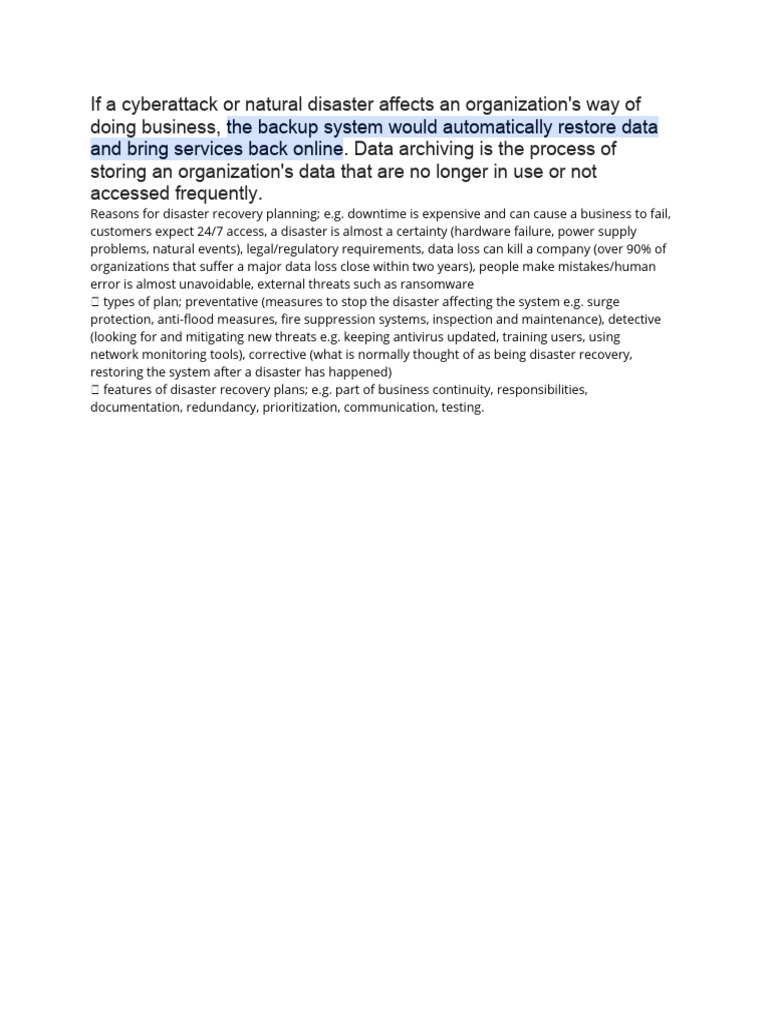 Disaster Recovery Planning Essentials | PDF