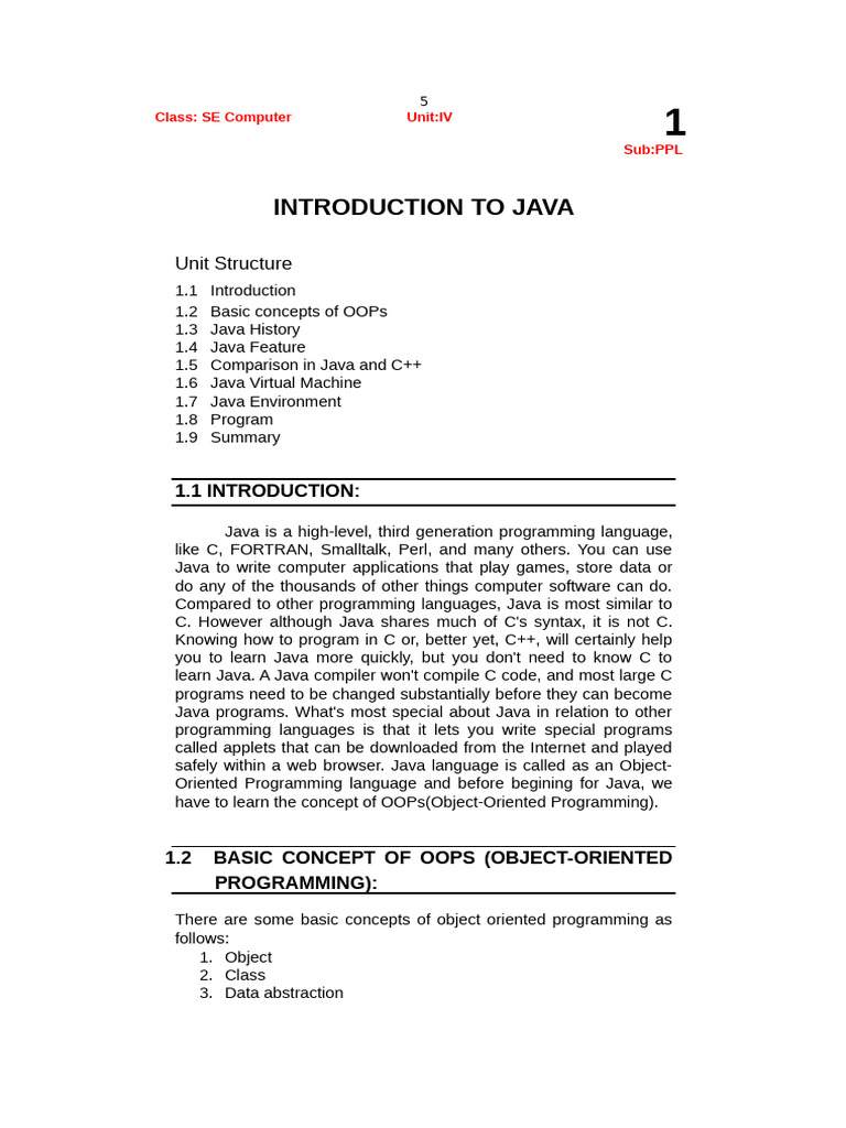 Unit IV | PDF | Java (Programming Language) | Data Type