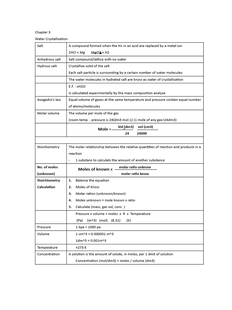Chapter 3 | PDF | Redox | Mole (Unit)