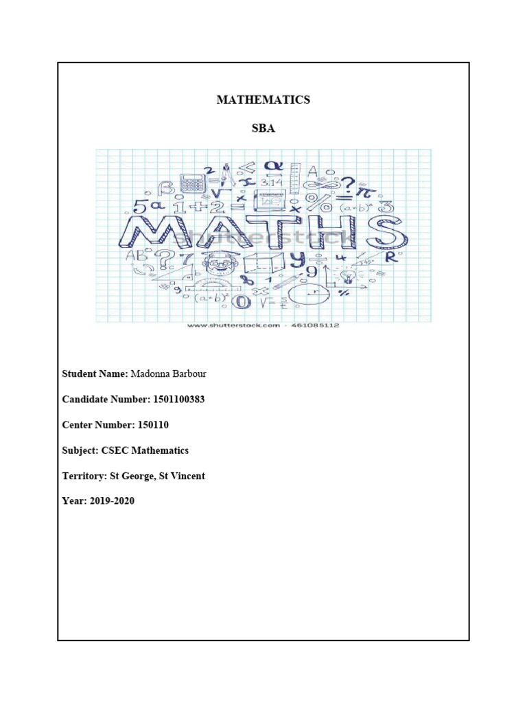 MATHEMATICS Sba 3 | PDF | Chart | Tile