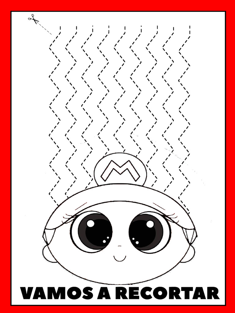 Motricidad Fina Vamos a Recortar Con Mario y Luigi | PDF