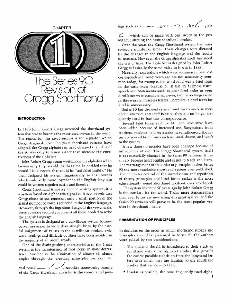 The Series 90 Revision of Gregg Shorthand | PDF