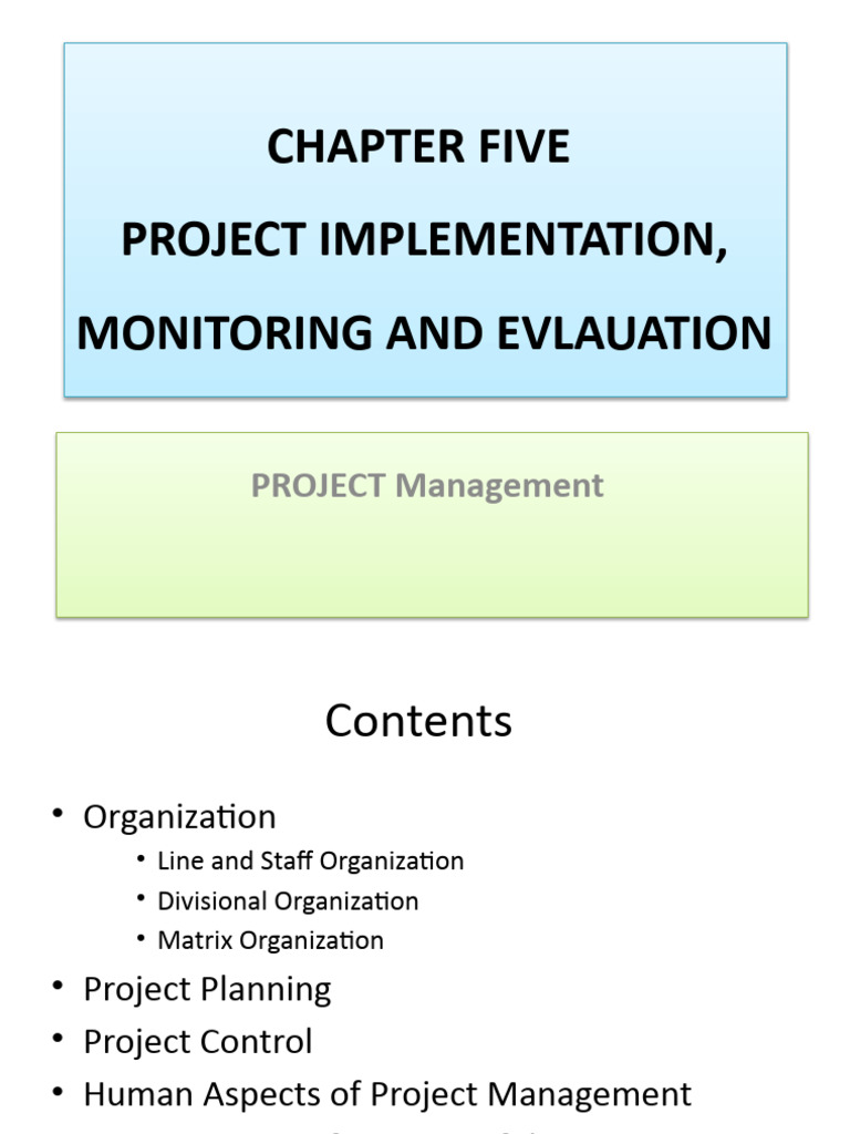 PM Ch-5 - Project Implementation and Evaluation | PDF | Evaluation ...