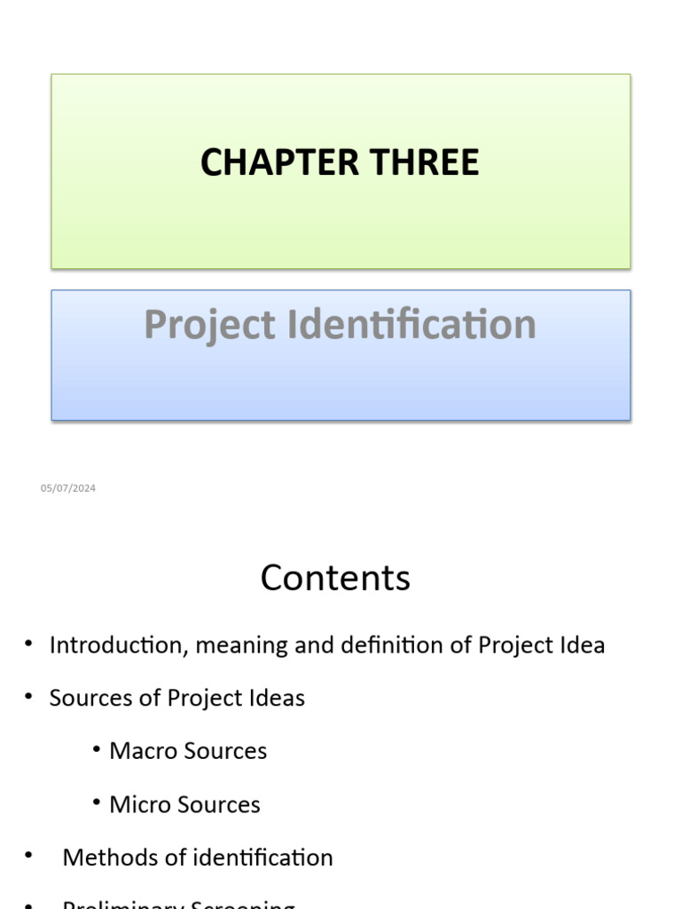 PM Ch-3 - Project Identification | PDF | Swot Analysis | Economies