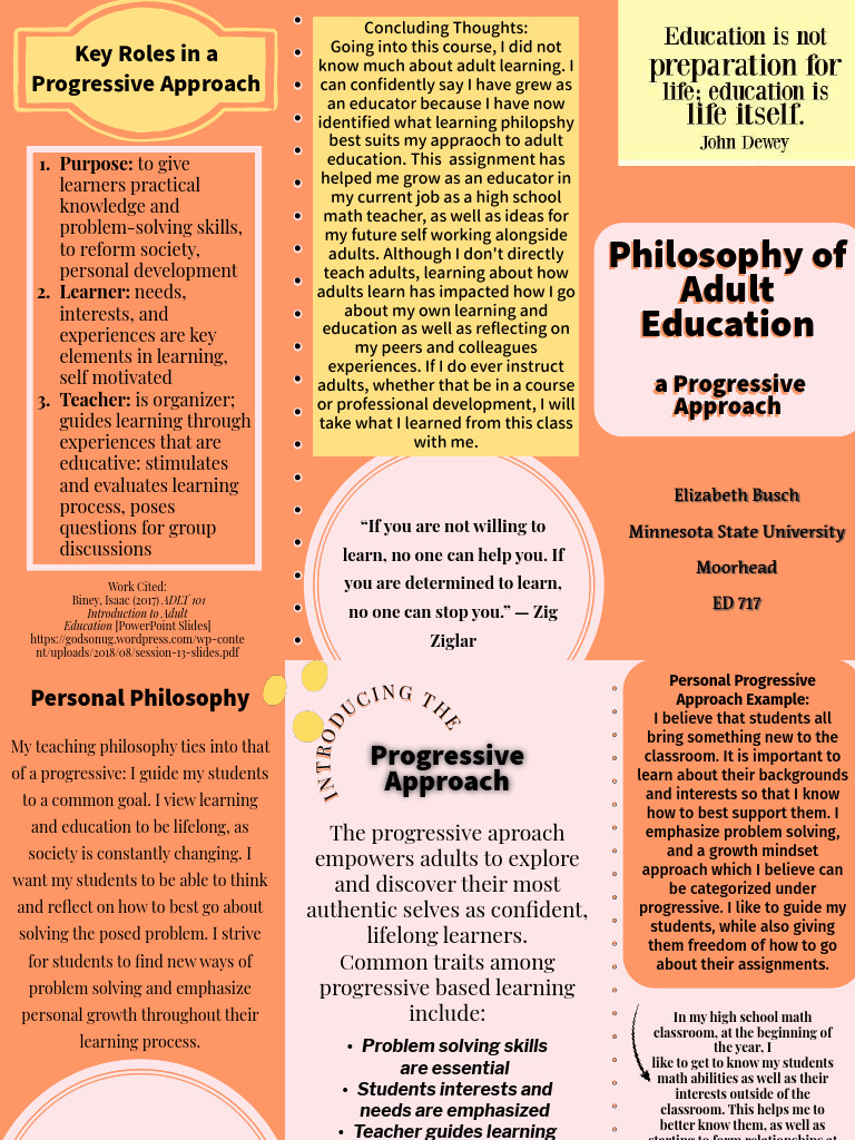 Progressive Philosophy in Adult Education | PDF | Learning | Education ...