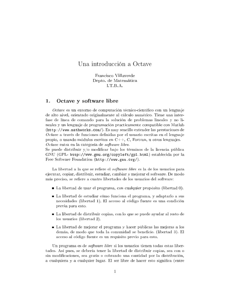 Ejemplos Octave | PDF | Software libre | Software