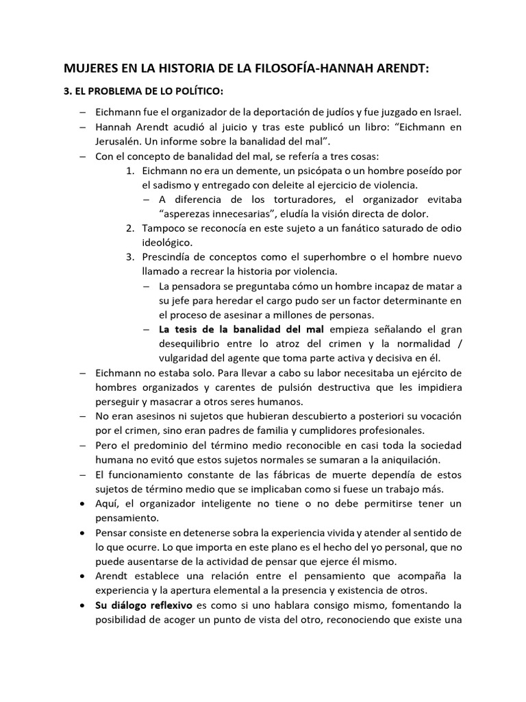 Mujeres en La Historia de La Filosofía-Hannah Arendt | PDF ...