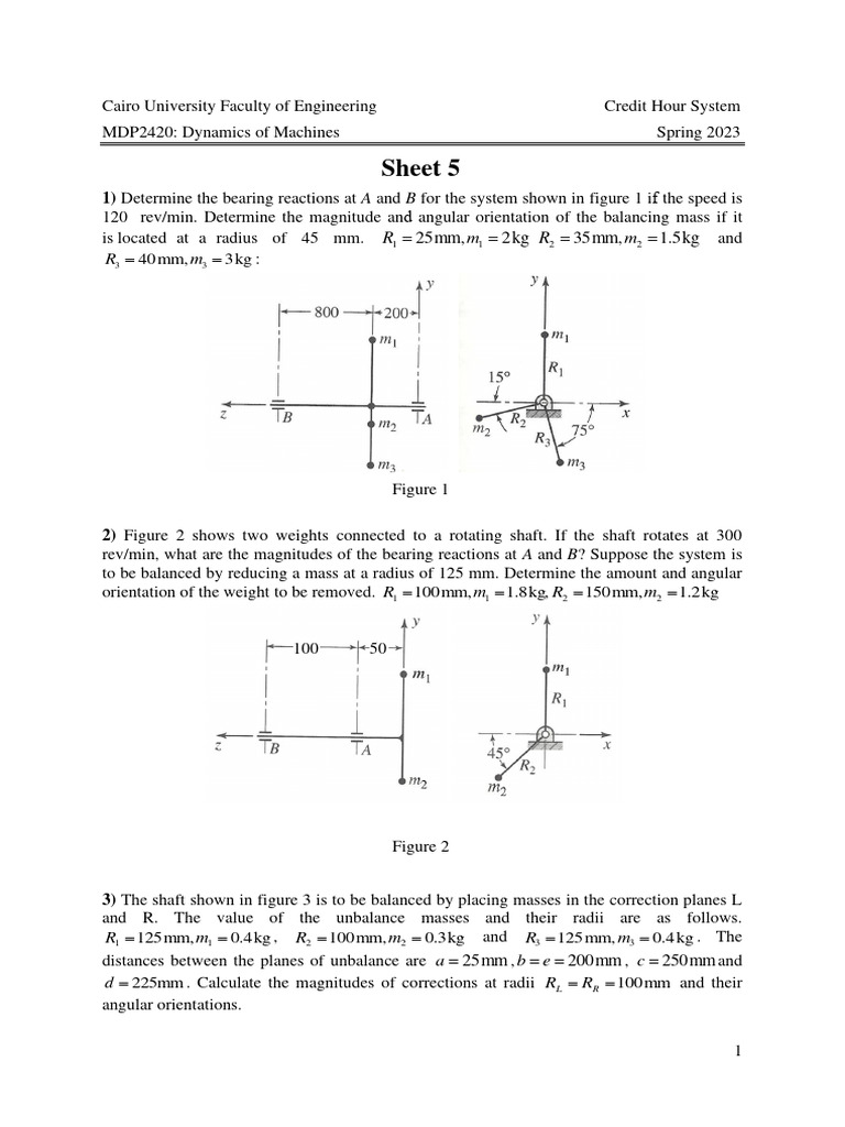 Sheet 5 - Balancing | Download Free PDF | Angle | Motion (Physics)