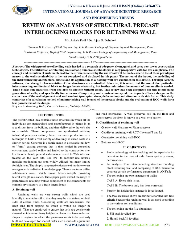 990_60.REVIEW_ON_ANALYSIS_OF_STRUCTURAL_PRECAST_INTERLOCKING_BLOCKS_FOR_RETAINING_WALL | PDF ...