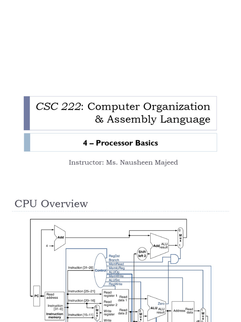 Lecture 4 | PDF | Central Processing Unit | Computer Data Storage