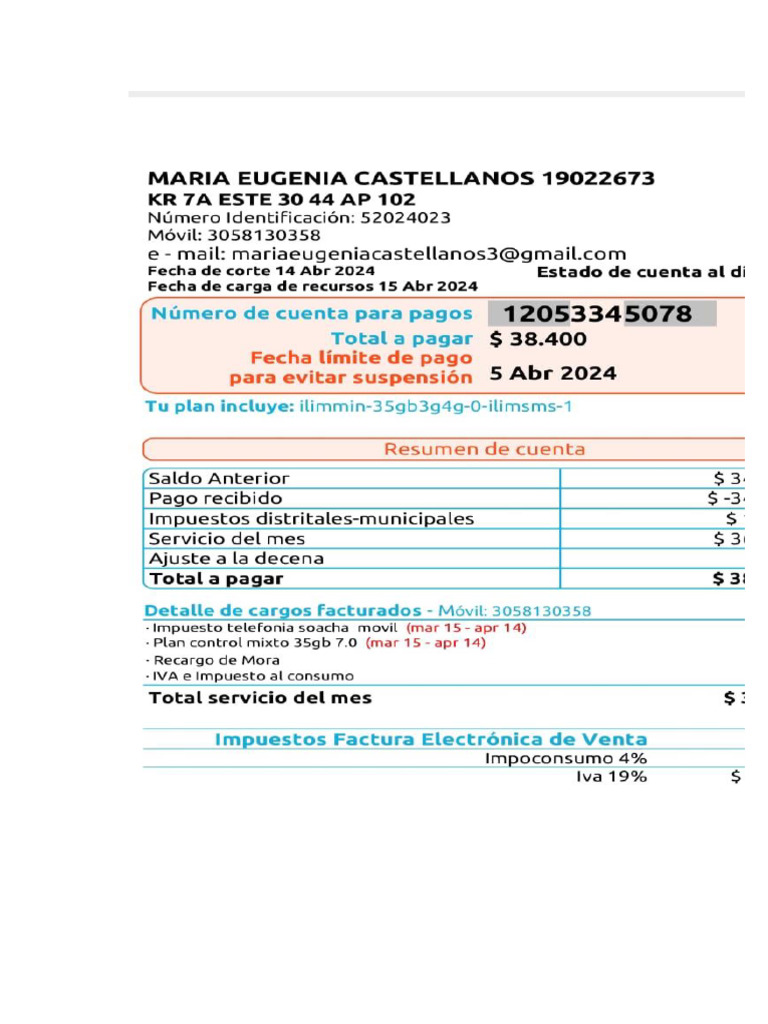 Recibo Brayan Gomez | PDF