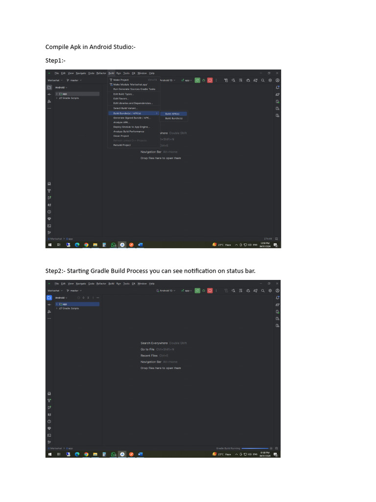 Compile APK in Android Studio Guide | PDF