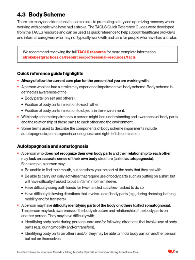 TACLS QRG Body Scheme Final | PDF | Health Care | Medicine
