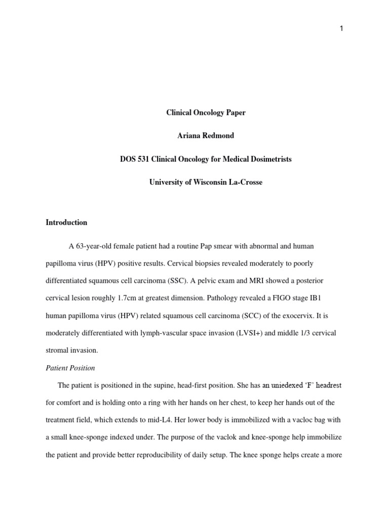 Clinical Oncology Paper 1 | PDF | Radiation Therapy | Cervical Cancer